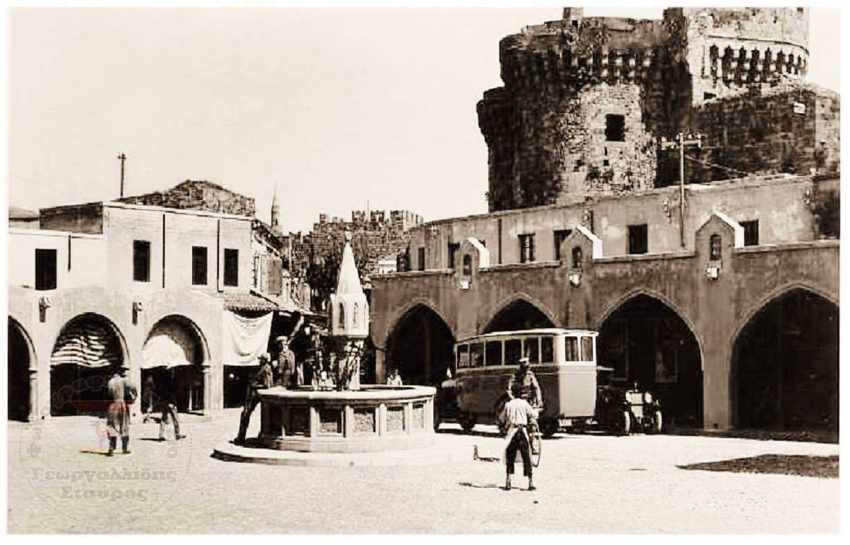 The Historical Hippocrates Square in Rhodes Old Town - City of Rhodes